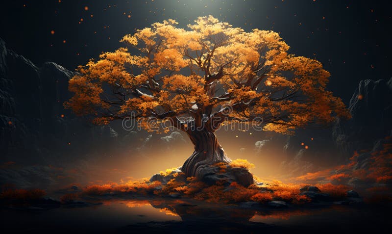 Fairy Tale Fantasy Tree, Ai Generative Stock Illustration ...