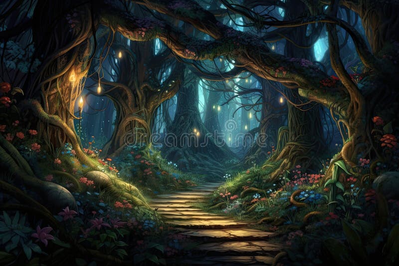 Fairy Tale Forest Enchanted Woods Stock Photo - Image of storytelling ...