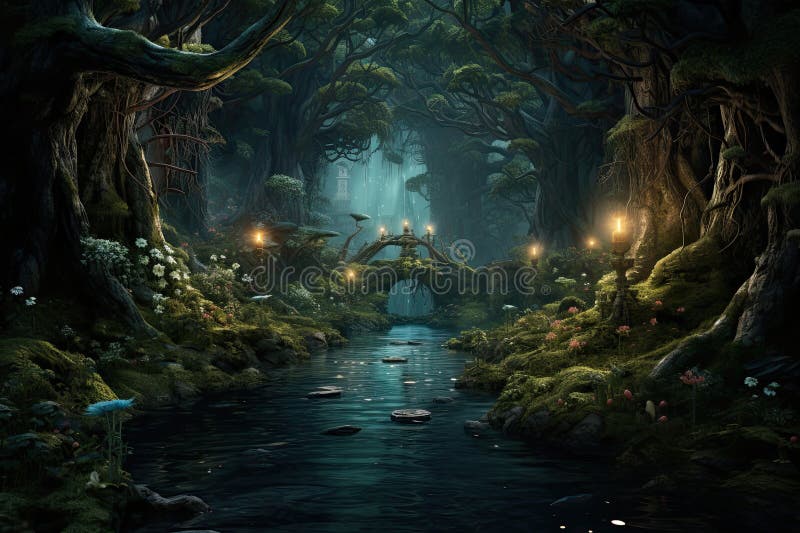 Fairy Tale Forest Enchanted Woods Stock Photo - Image of woods ...