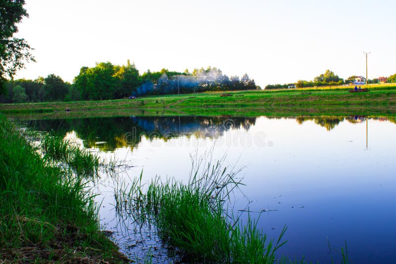 Fairy-tale Lake in the Forest. Background. Nature Stock Image - Image ...