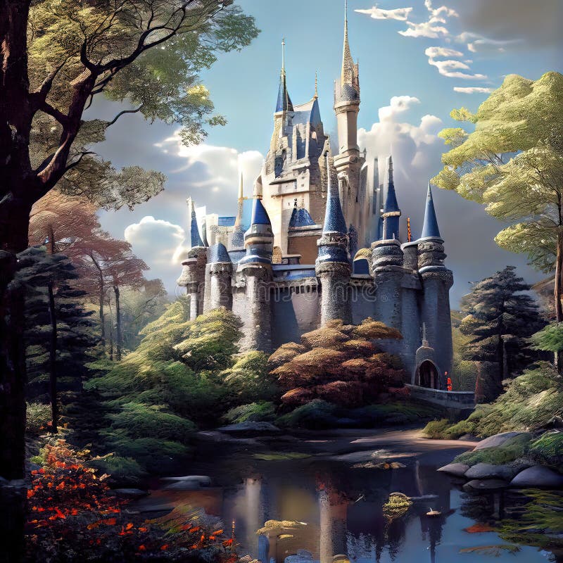 Fairy Tale Magical Castle - Ai Generated Stock Illustration ...