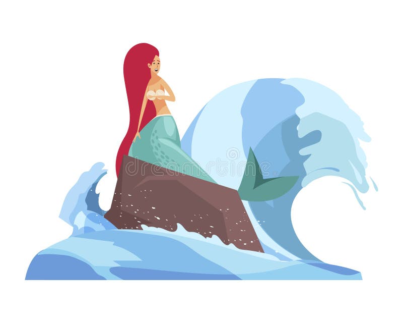 Fairy Tale Mermaid Composition Stock Vector - Illustration of tale ...