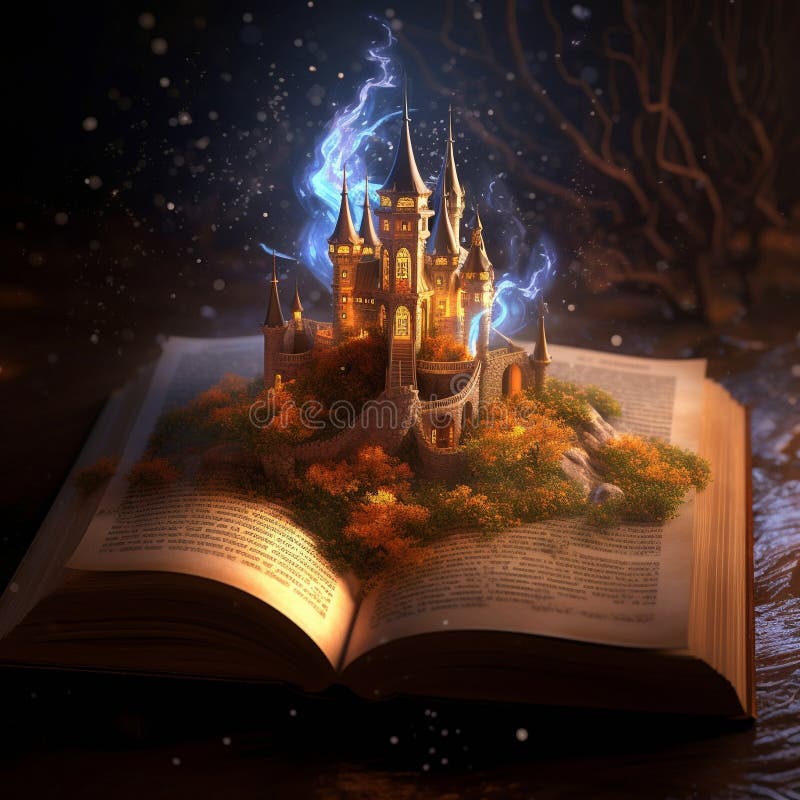 A Fairy Tale on the Pages of the Book Stock Illustration - Illustration ...