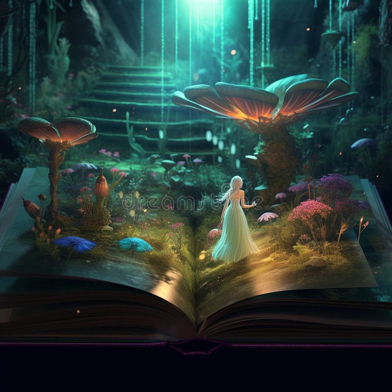 A Fairy Tale on the Pages of the Book Stock Illustration - Illustration ...