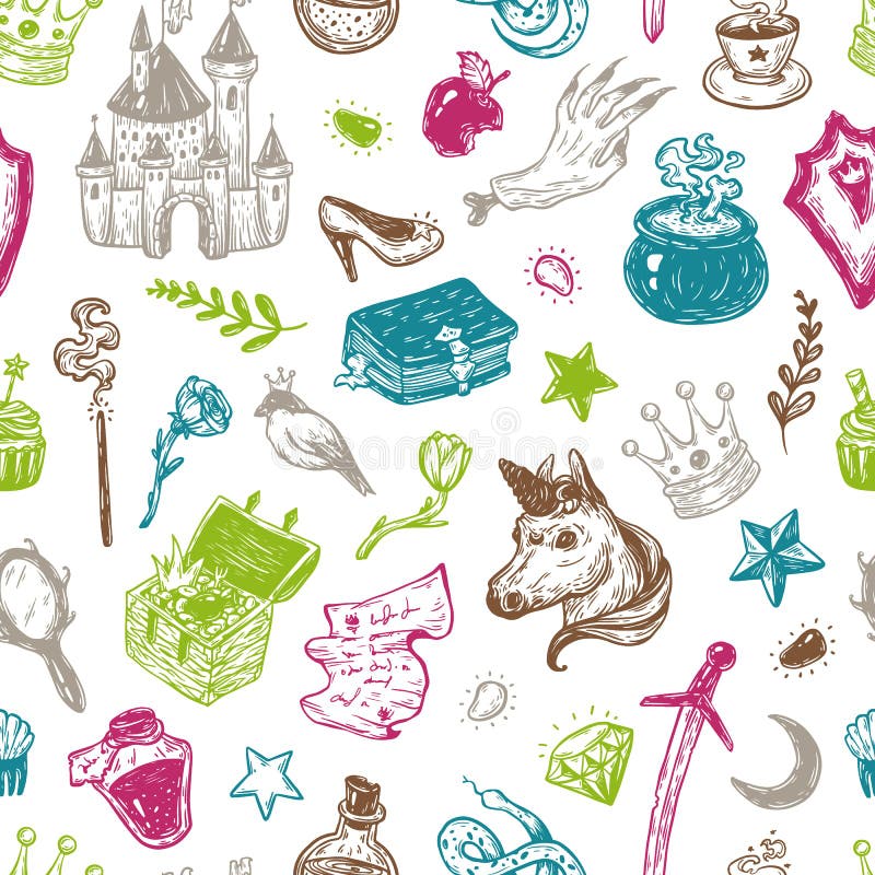 Fairy Tale, Pattern. stock vector. Illustration of fantastic - 85172599