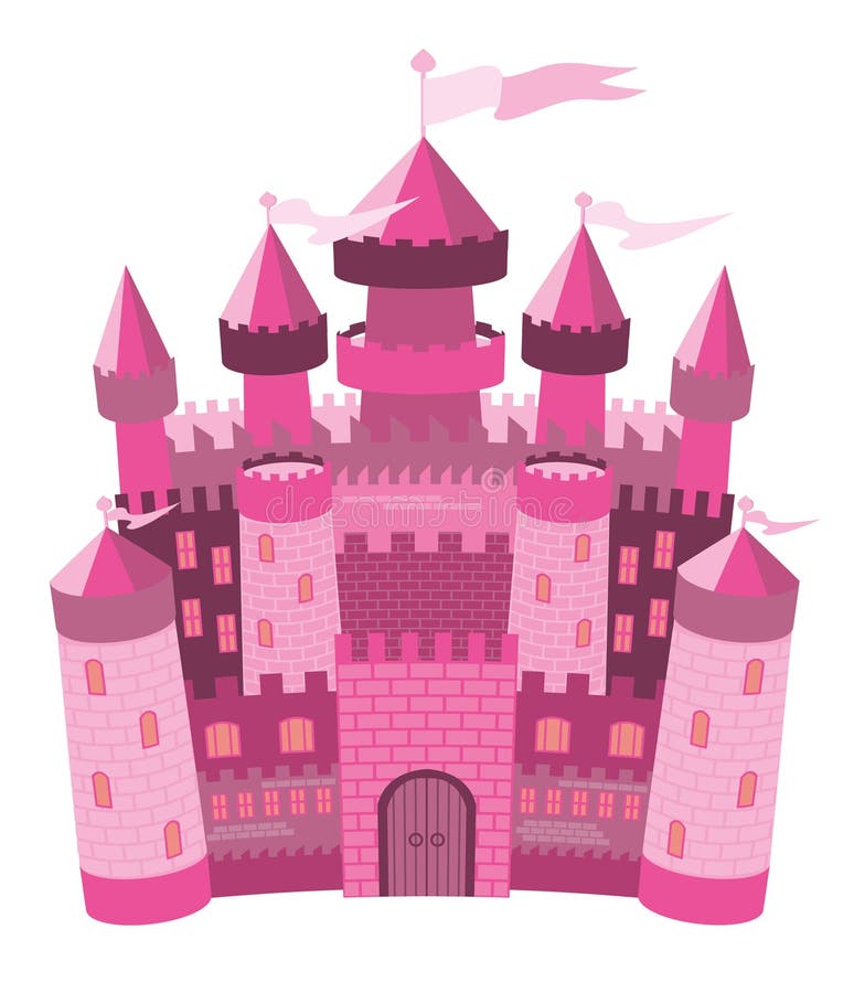 A pink colored castle stock vector. Illustration of home - 31479389