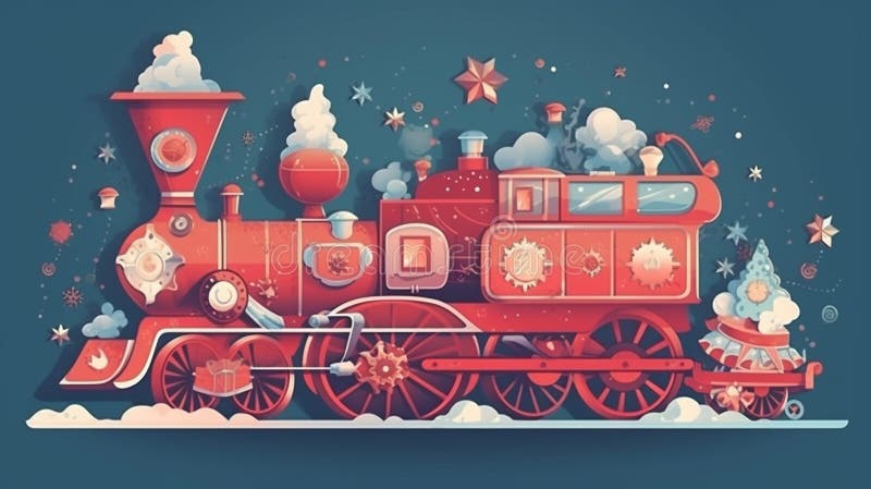 A Fairy-tale Steam Train. AI Generated Stock Image - Image of ...