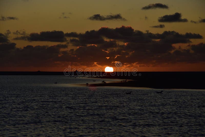 Fairy-tale Sunset and Clouds in the Sky Over the Sea Stock Image ...