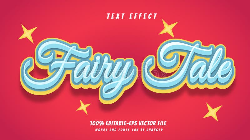 Fairy Tale Text Effect Design Vector Stock Vector - Illustration of ...