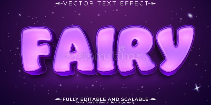 Fairy Tale Text Effect, Editable Purple and Fantasy Text Style Stock ...