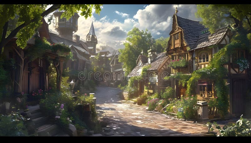 Fairy Tale Cottage Interior. Fiction Children Backdrop Stock ...