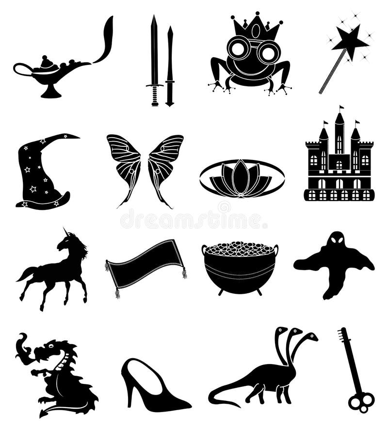 Fairy tales icons set stock vector. Illustration of knight - 49483110