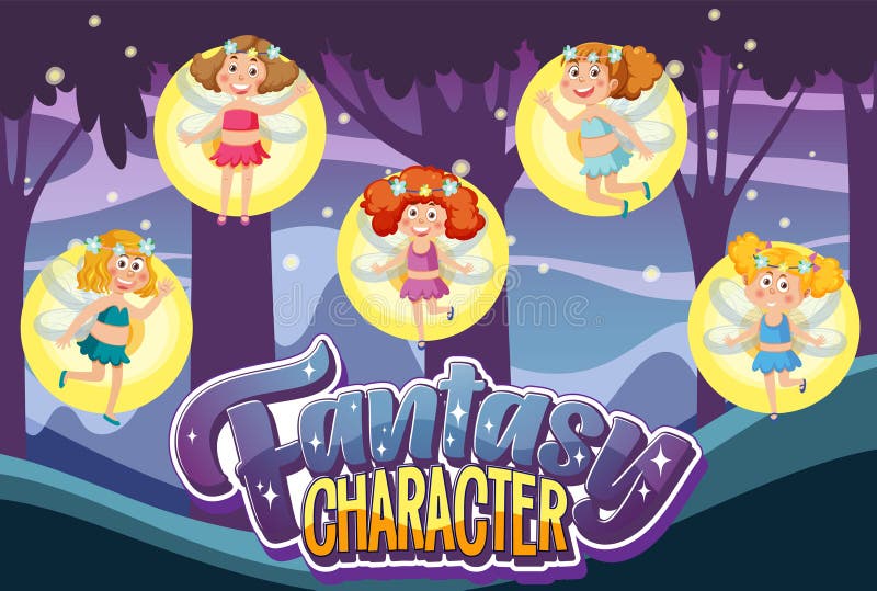 Fairy Tales Poster or Banner Design Stock Vector - Illustration of ...