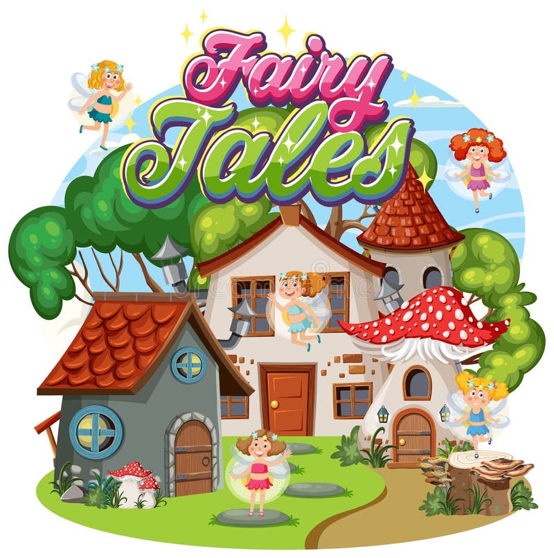 Fairy tales text design stock vector. Illustration of clip - 268803937