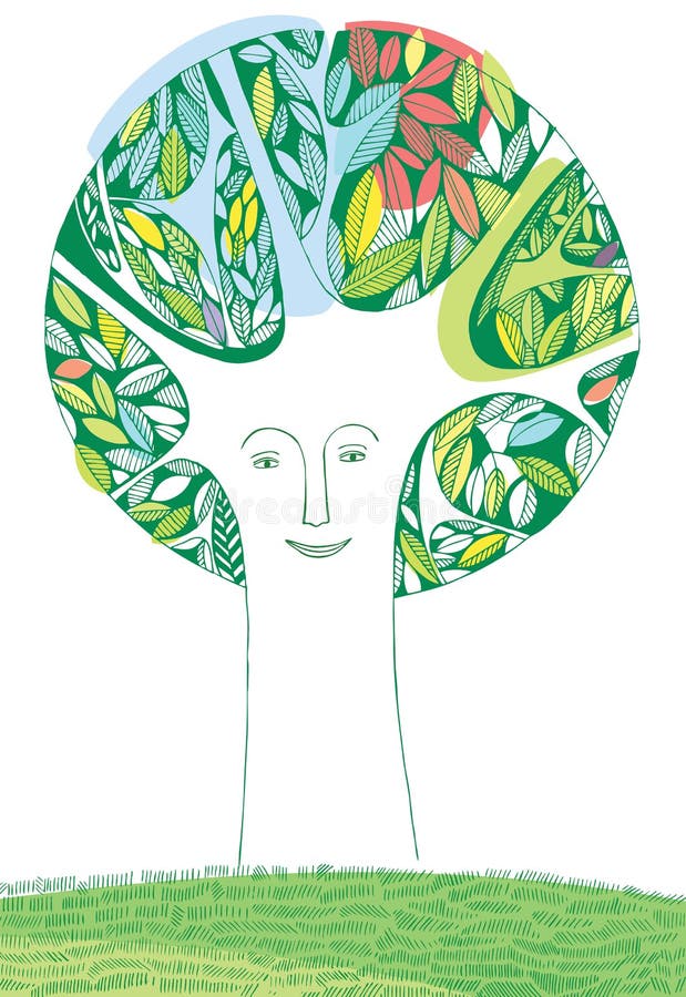 Fairy tree stock vector. Illustration of fairy, handmade - 68680787