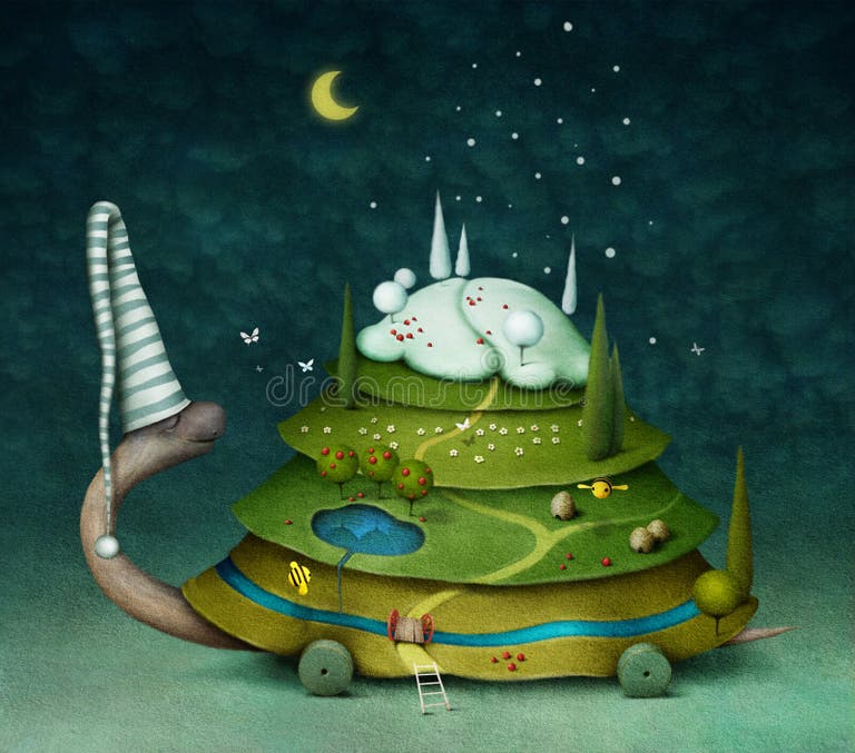 Fairy turtle stock illustration. Illustration of bridge - 27932256
