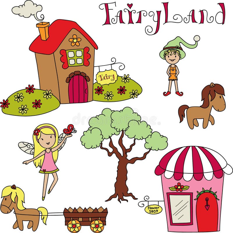 Fairyland. stock vector. Illustration of decorative, fairy - 28530201