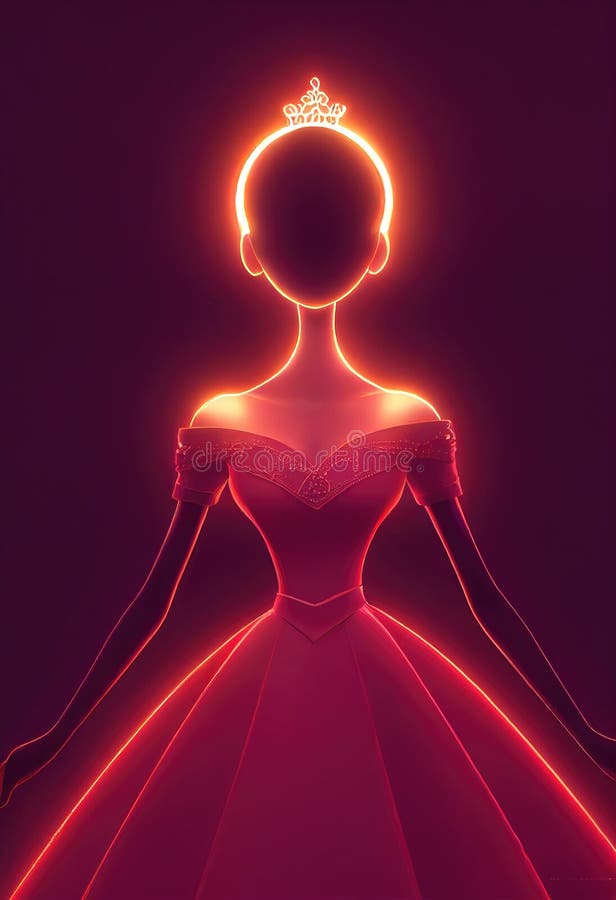 A Fairytale Abstract Princess with a Glowing Crown, 3d Illustration, Ai ...