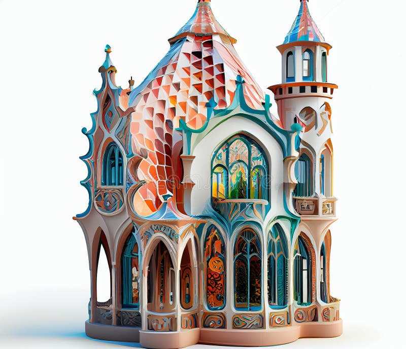 Fairytale Beautiful Castle on Light Background, Ai Illustration Stock ...