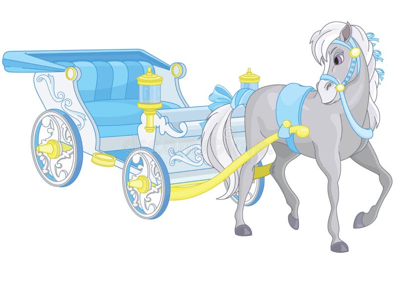 Fairytale blue carriage stock vector. Illustration of cinderella - 93236062