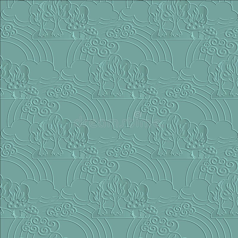 3d Embossed Fairy Tale Seamless Pattern Background Wallpaper ...