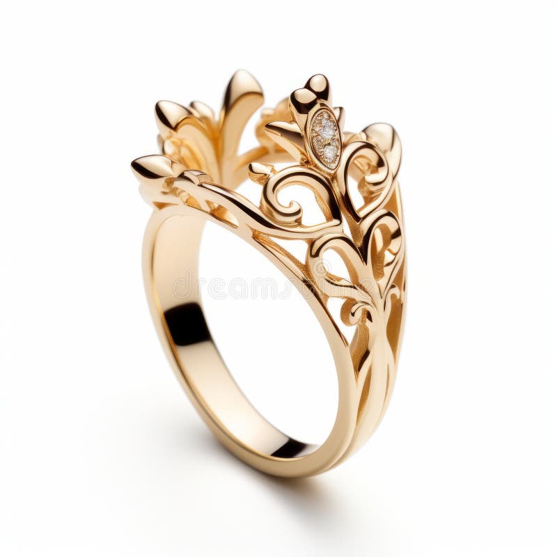 Fairytale-inspired Flower Designs Gold Ring by Adam Van Oosterom Stock ...