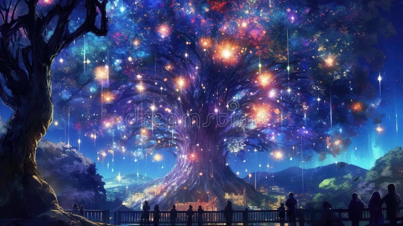 A Fairytale Inspired Shining Giant Tree, Anime Wallpaper, Ai Generated ...