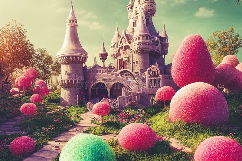 Fairytale Landscape Full with Candy Tree in Splendid Dream-like Setting ...