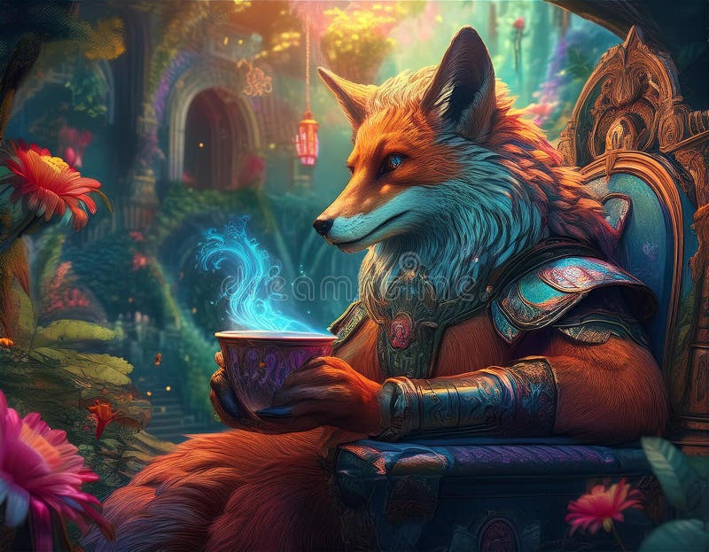 A Beautiful Castle with a Fountain in Front of it Stock Illustration ...