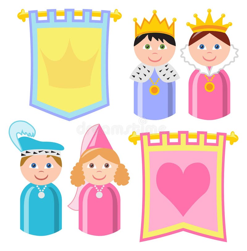 Fairytale Royal Family Banners/eps Stock Vector - Illustration of crown ...