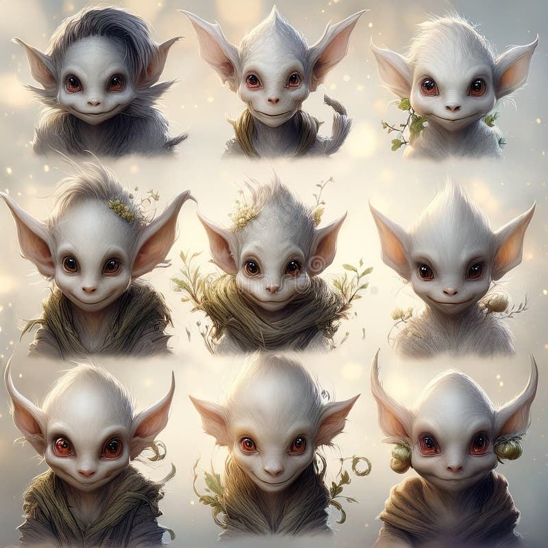 Fairytale Set with Sprites and Elves Stock Illustration - Illustration ...