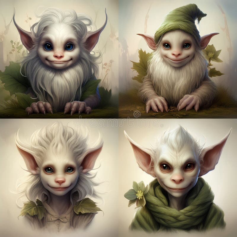 Fairytale Set with Sprites and Elves Stock Illustration - Illustration ...