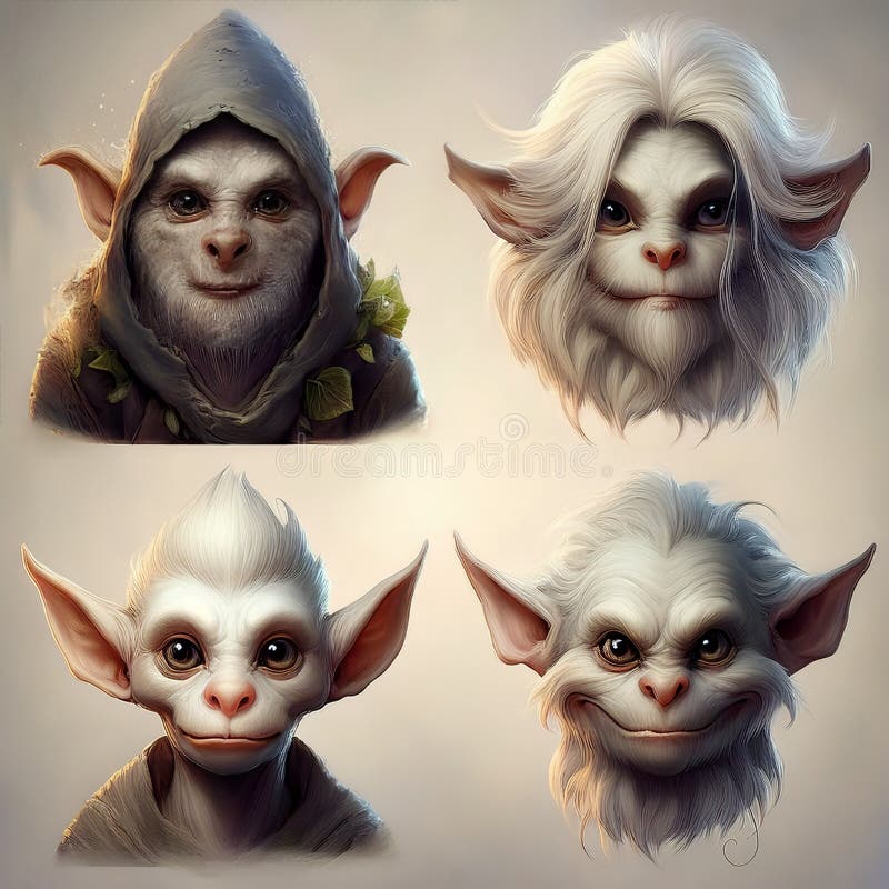 Fairytale Set with Sprites and Elves Stock Illustration - Illustration ...