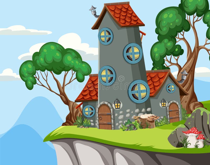 Fairytale Tower in Fairytale Forest Stock Vector - Illustration of ...