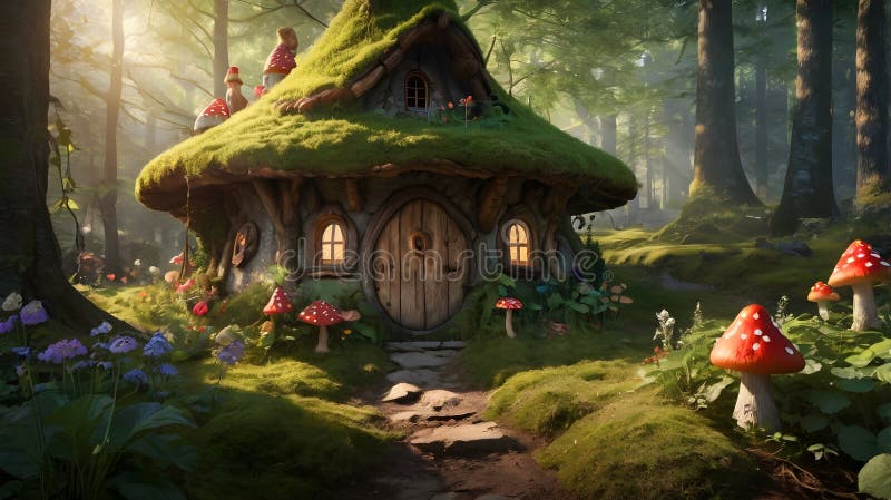 Fairytale Tree House in a Mysterious Forest, House of Pixies and Elves ...