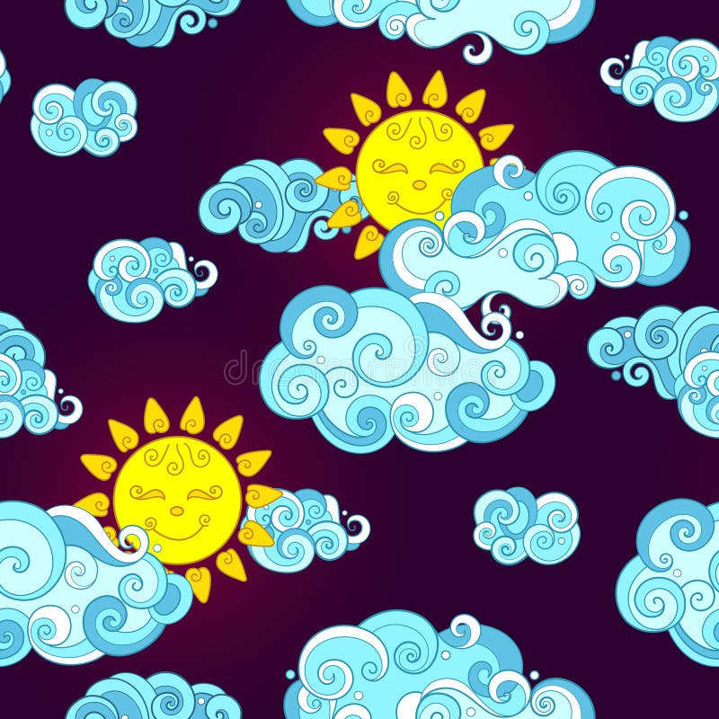 Fairytale Weather Forecast Seamless Pattern Stock Vector - Illustration ...