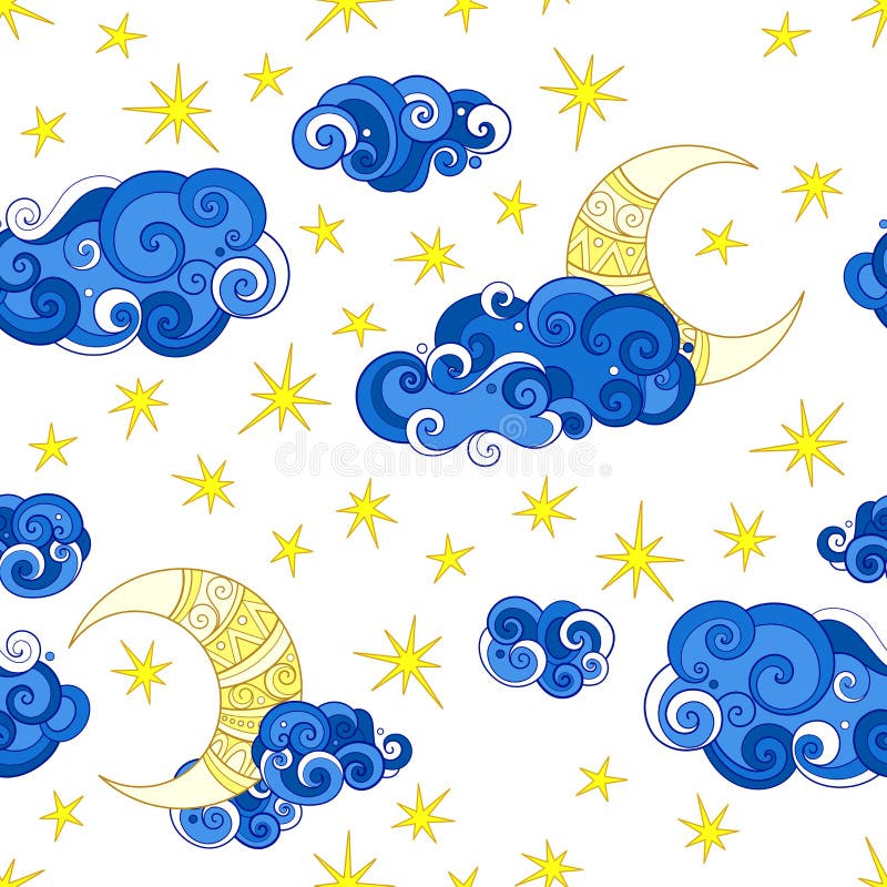 Fairytale Weather Forecast Seamless Pattern Stock Vector - Illustration ...