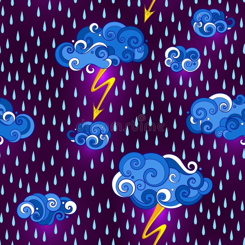 Fairytale Weather Forecast Seamless Pattern Stock Vector - Illustration ...