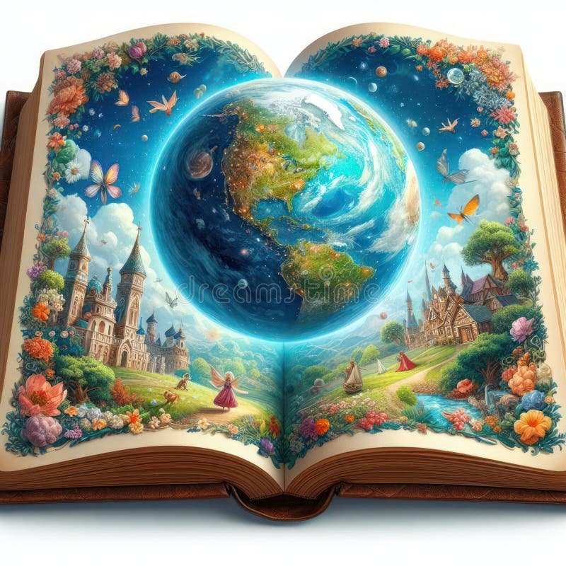 The Fairytale World of the Open Book. Stock Image - Image of city ...