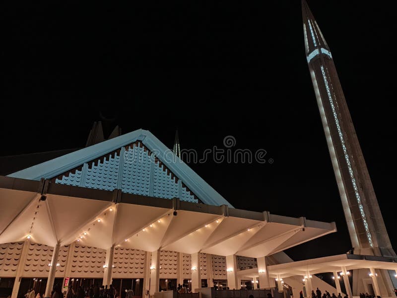 Faisal Mosque Back Side Design with Beautiful Dark Outlook in Shining ...