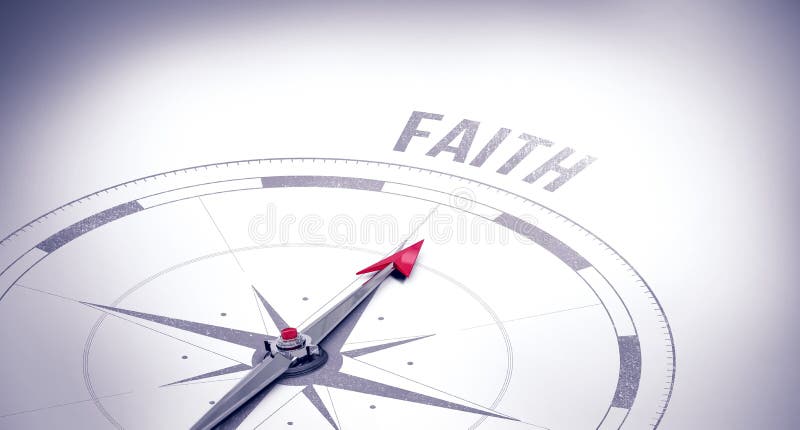 Faith against compass stock illustration. Illustration of word - 56689332