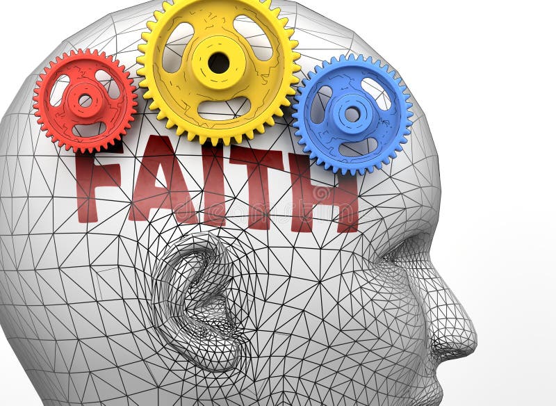 Faith and Human Mind - Pictured As Word Faith Inside a Head To ...