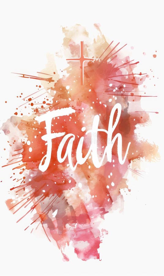 Faith Calligraphy on Watercolor Splash Stock Vector - Illustration of ...