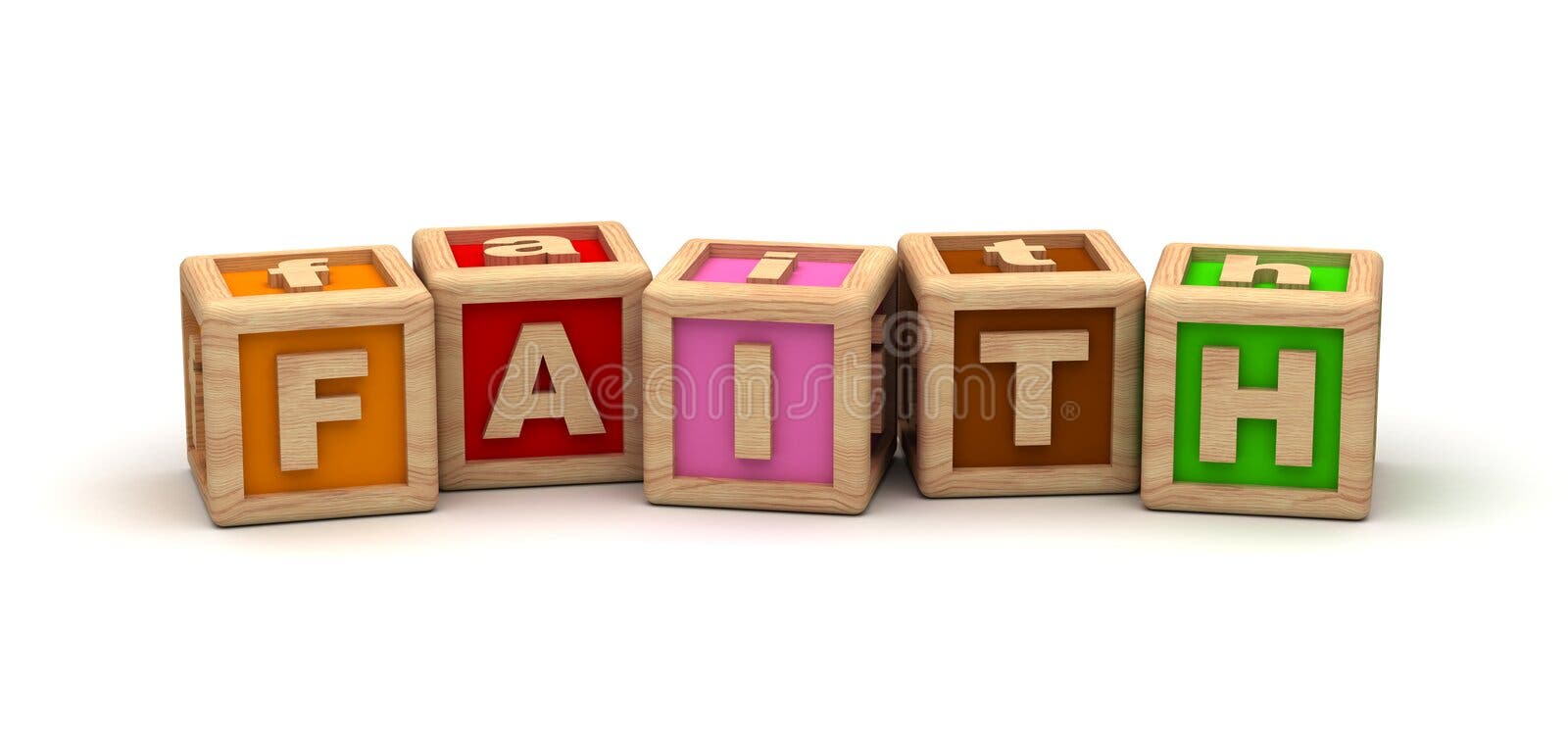ABC Alphabet Wooden Block with a Letter. 3D Rendering Stock ...