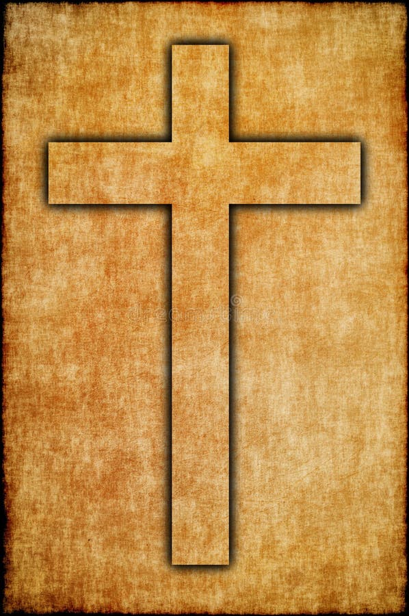 Holy Cross on Parchment Scroll Paper Stock Illustration - Illustration ...
