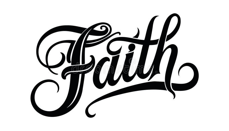 Faith Word Hand Lettering. Handmade Vector Calligraphy Stock Vector ...