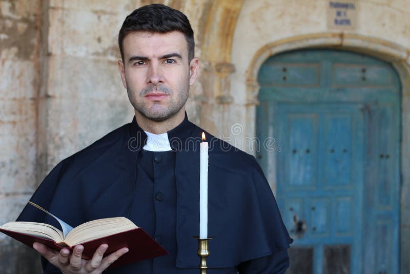 Faithful Man Praying Close Up Stock Image - Image of collar, caucasian ...