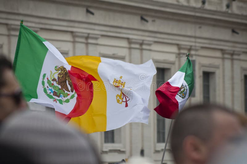 Flags in St. Peter S Square Editorial Stock Image - Image of cappela ...