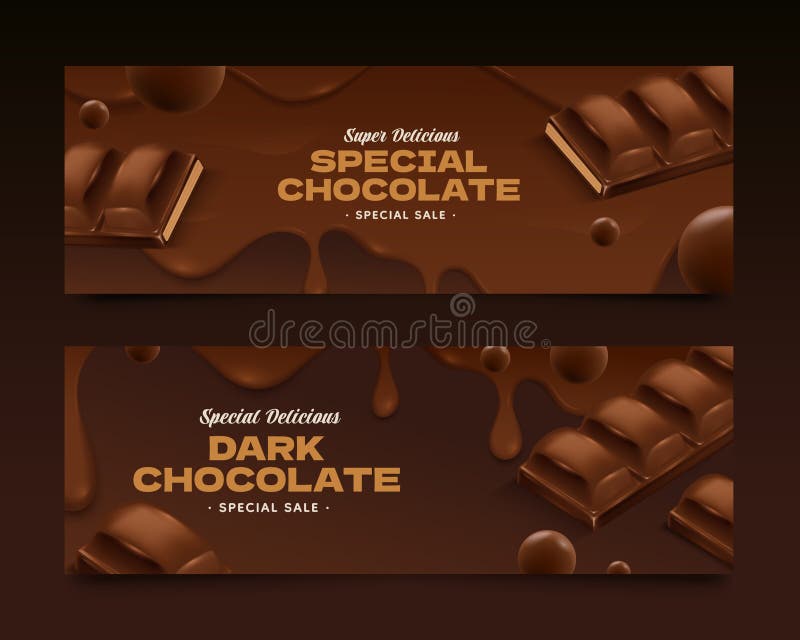 Faixa De Chocolate Em Estilo Realista Ilustração Stock - Ilustração de ...
