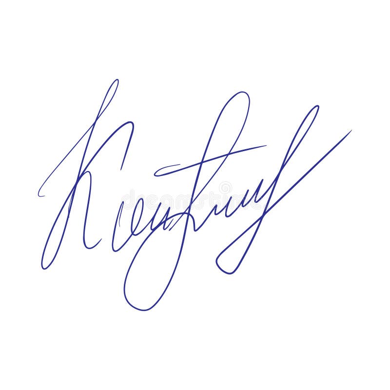 Fake Autograph Samples. Hand-drawn Signature Stock Vector ...